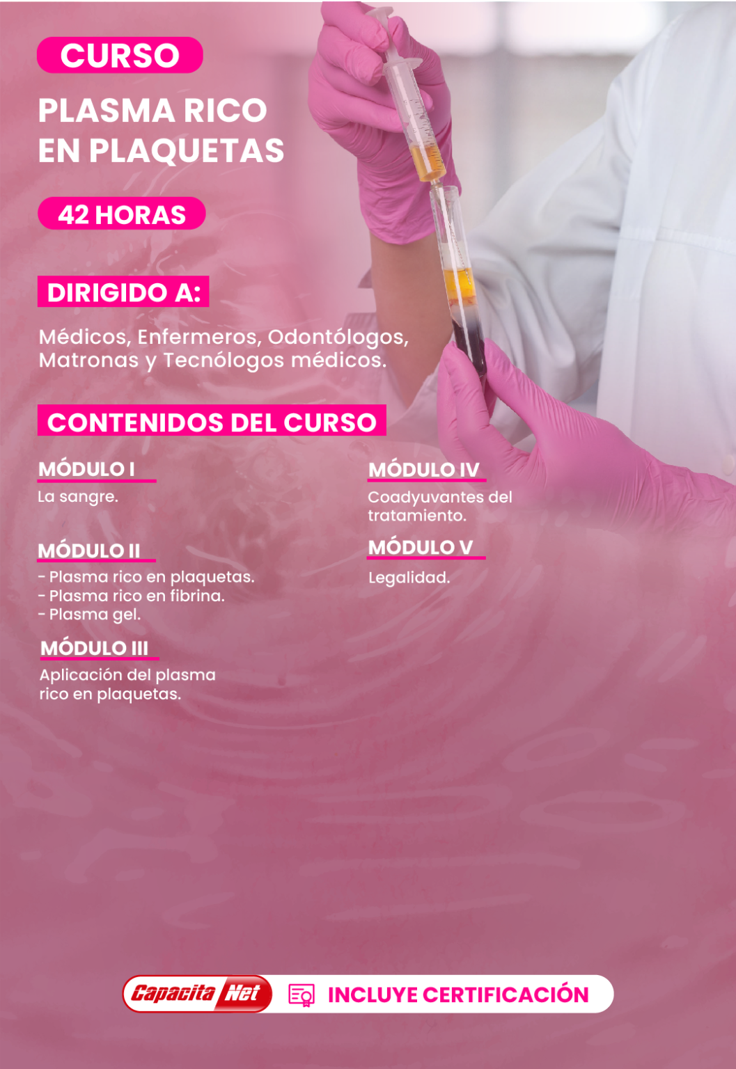 Curso PRP Online Certificado | Plasma Rico en Plaquetas 42h